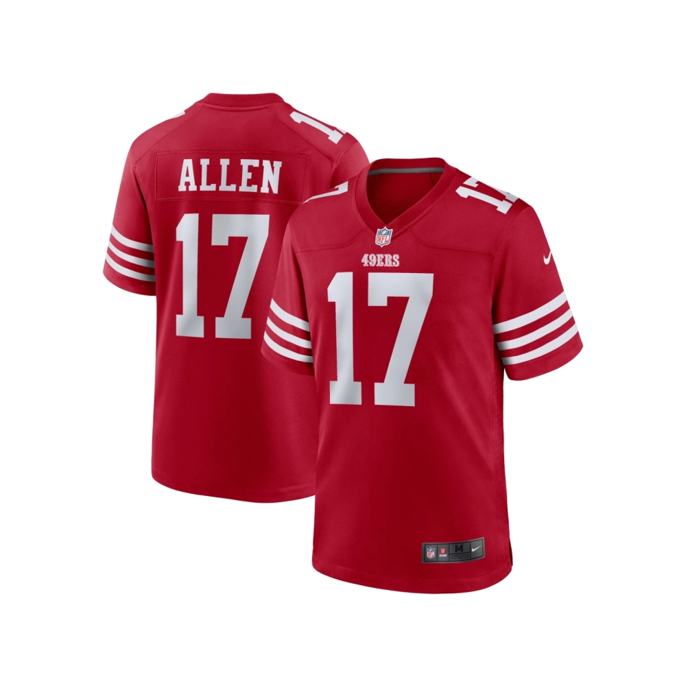 Mens San Francisco 49ers Brandon Allen Scarlet Game Jersey